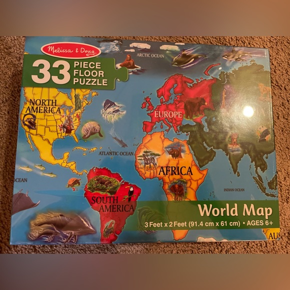 Melissa & Doug | Toys | New Melisa Doug World Map Puzzle | Poshmark